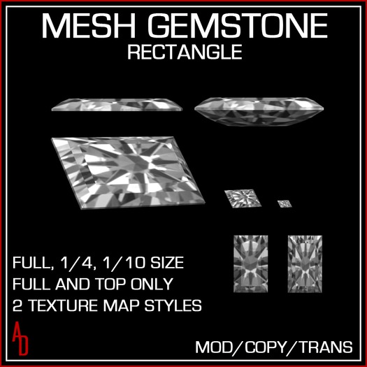 Second Life Marketplace - *AD* Mesh Gemstones - Baguette - Jewelry ...
