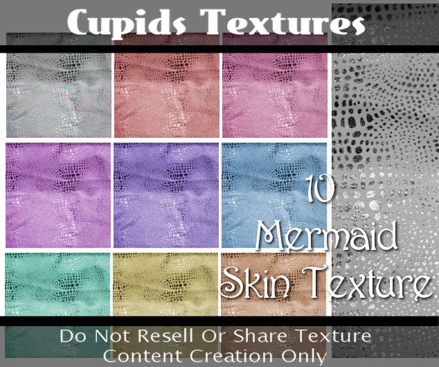 Second Life Marketplace - *CUPIDS TEXTURES* 10 Mermaid Skin Textures