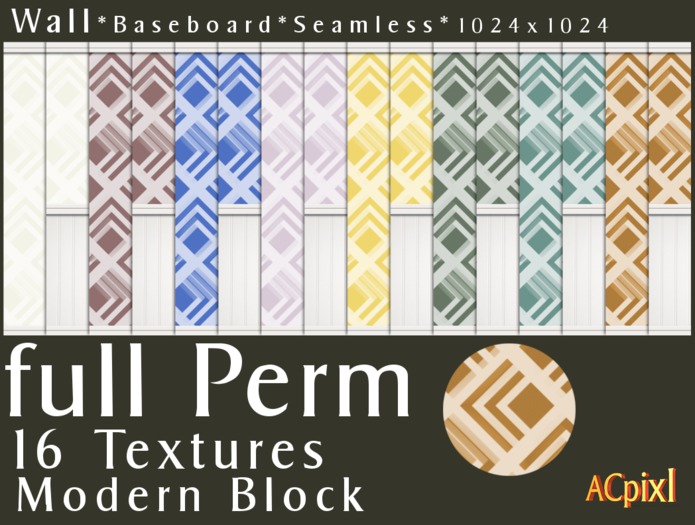 Second Life Marketplace - Modern Blocked Wallpaper
