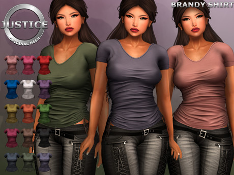 Second Life Marketplace - [JUSTICE] BRANDY SHIRT - LIGHT PINK