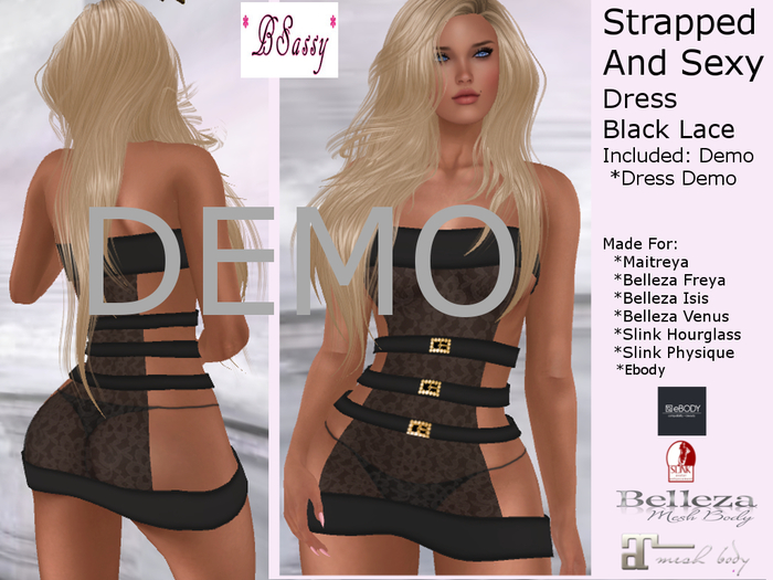 Second Life Marketplace Bsassy Strapped And Sexy Dress Demo