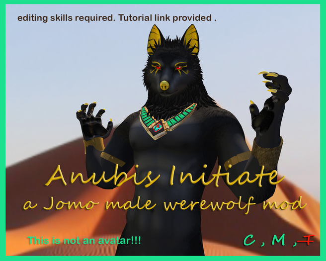 Second Life Marketplace - anubis_jomo wolf V3 male mod (WEAR ME)