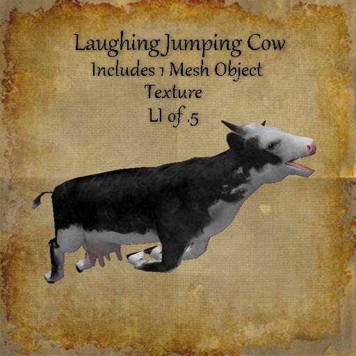 Second Life Marketplace - Bad Katz Laughing Jumping Cow