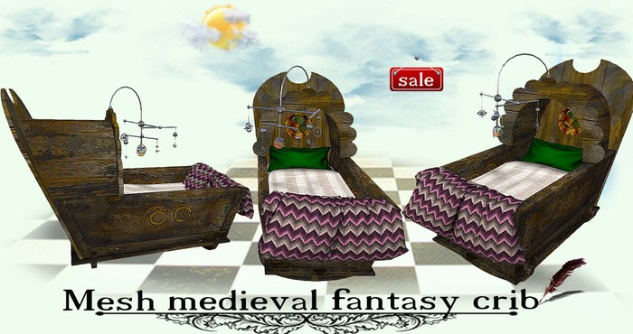 Second Life Marketplace - Mesh medieval fantasy crib(C&M)v. 1