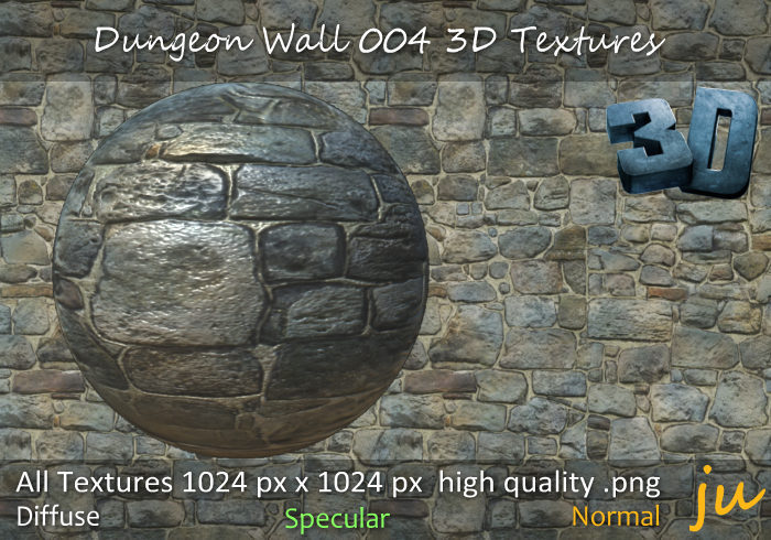 Second Life Marketplace - JU Dungeon Wall 004 3D Textures Full Perm