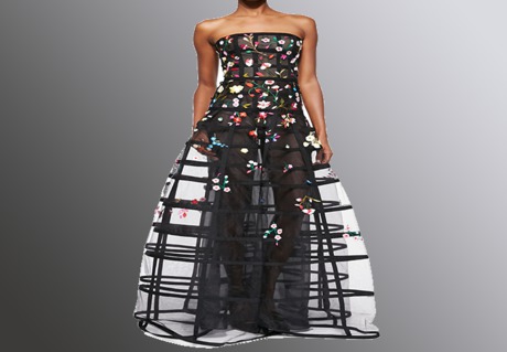 Second Life Marketplace - 75%OFF* CAGE DRESS with FLOWERS...black/red ...