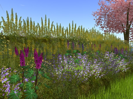 Second Life Marketplace - FLOWER BANK 1* Large, Sloping bank of flowers
