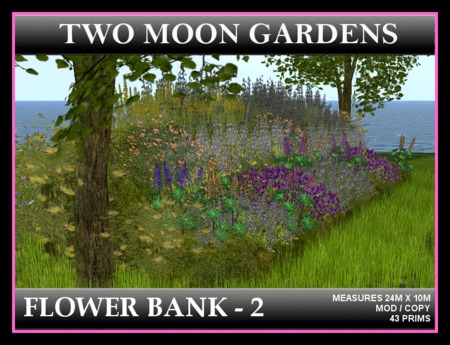 Second Life Marketplace - FLOWER BANK 2* Large, sloping flower bank