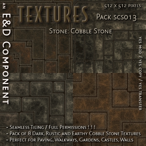 Second Life Marketplace - [SCS013] 8 512px Olive Green Brown Cobble ...