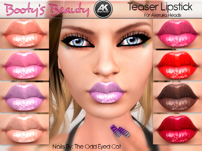 Second Life Marketplace - *Booty's Beauty* Akeruka Lipstick ~ Teaser