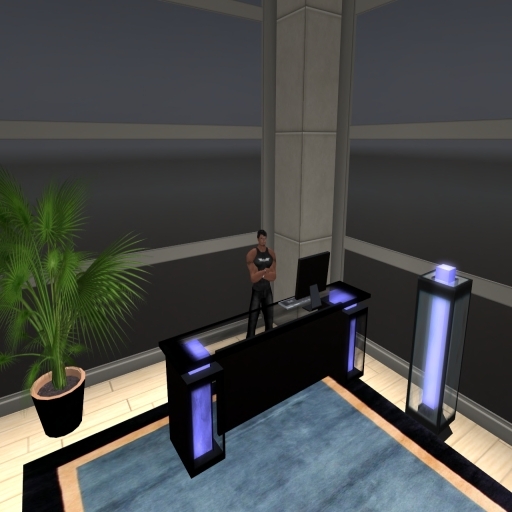 Second Life Marketplace - The Core Sales Counter (Black/Blue) v1.0