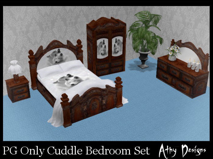 Second Life Marketplace - Bedroom Furniture - Snow Wolf Bed Set White ...