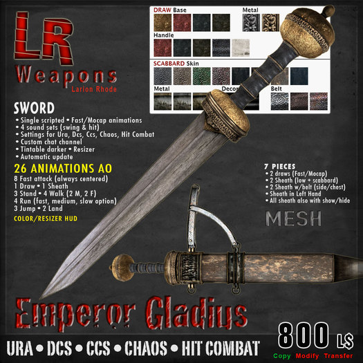 Second Life Marketplace - [CS] Emperor Gladius (box) - Ura, Dcs, Ccs ...
