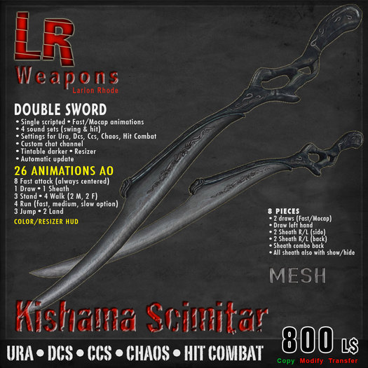 Second Life Marketplace - [CS] Kishama Scimitar (box) - Ura, Dcs, Ccs ...