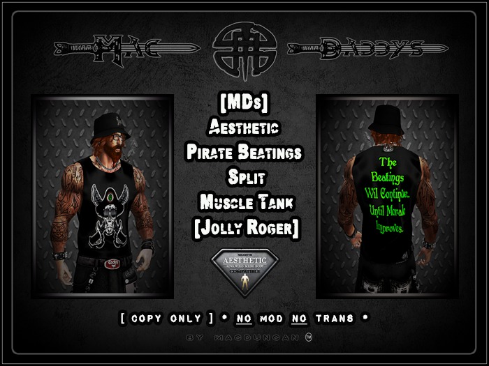 Second Life Marketplace - [MDs] Aesthetic Pirate Beatings Split Muscle ...