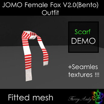 Second Life Marketplace - DEMO - JOMO Female Fox V2.0(Bento) - Scarf