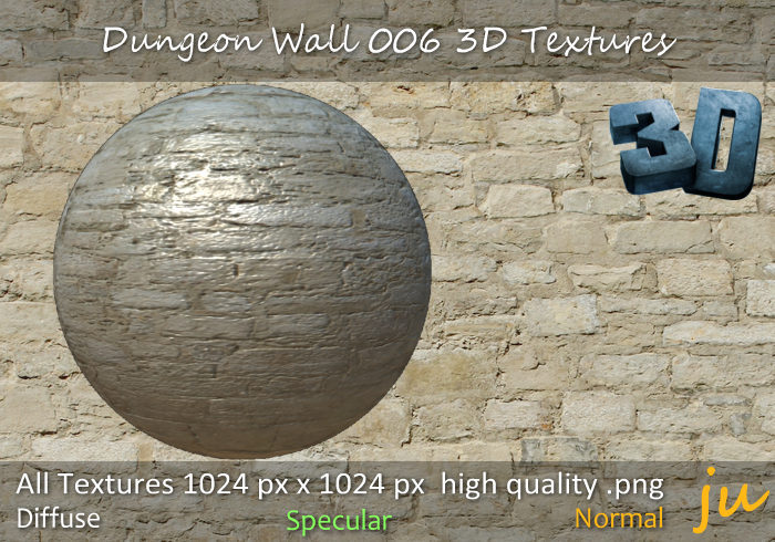 Second Life Marketplace - JU Dungeon Wall 006 3D Textures Full Perm