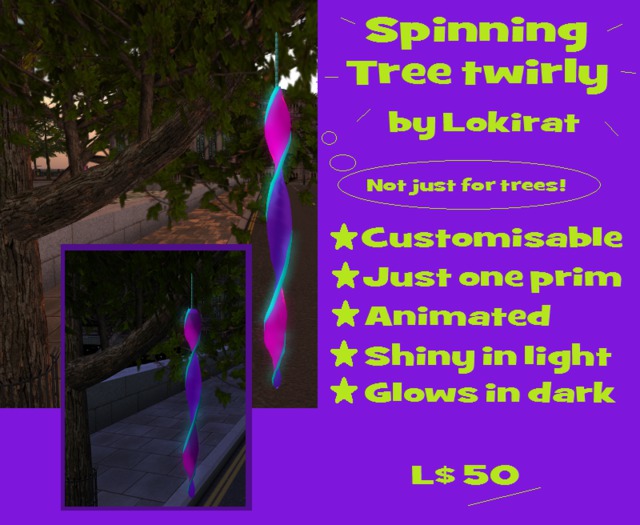 Second Life Marketplace - Tree twirly decoration spinning customizable