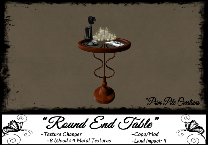 Second Life Marketplace - ~PPC~ Round End Table (Texture Changing)