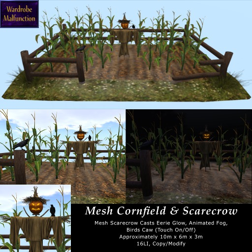 Second Life Marketplace - ~WM~ Mesh Cornfield & Scarecrow for Halloween ...