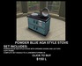 Second Life Marketplace - POWDER BLUE AGA STYLE STOVE WITH OPENING DOORS