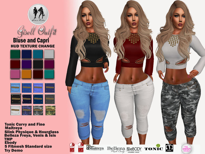 Second Life Marketplace - .:H.F GISELL OUTFIT (HUD TEXTURE CHANGE)