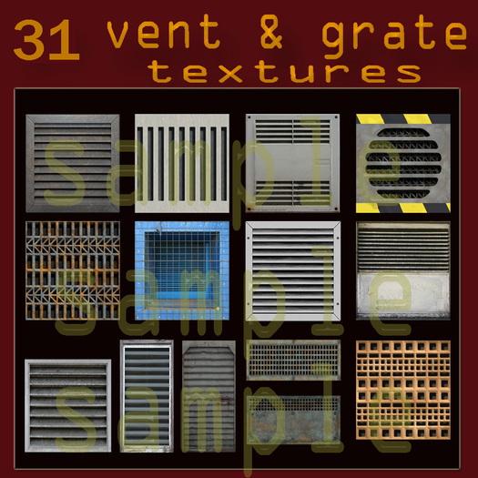 Second Life Marketplace - industrial & Urban textures:31 vent and grate ...