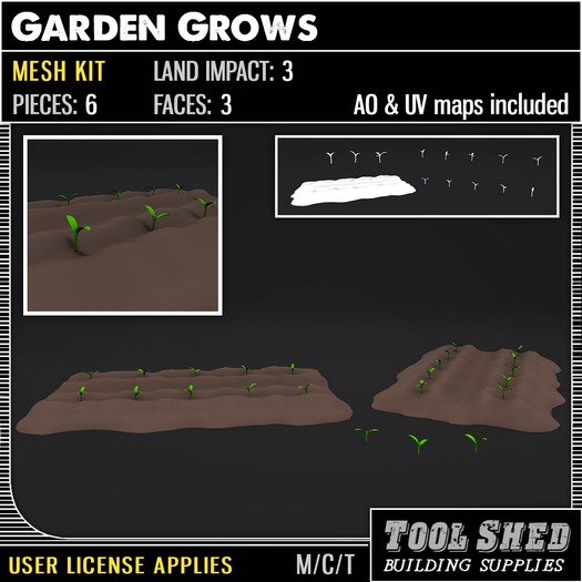 Second Life Marketplace - Tool Shed - Garden Grows Mesh Kit