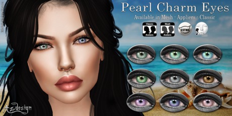 Second Life Marketplace - Az... Pearl Charm Gray (MESH EYES)