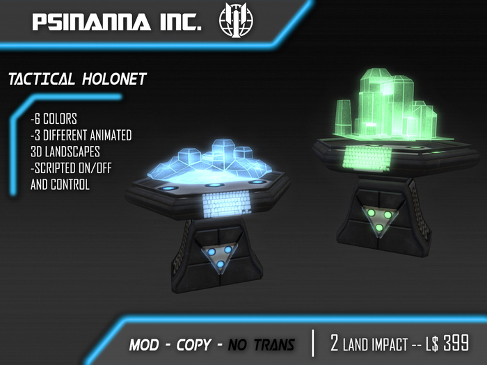 Second Life Marketplace - PsiNanna, Inc. Tactical HoloNet Display
