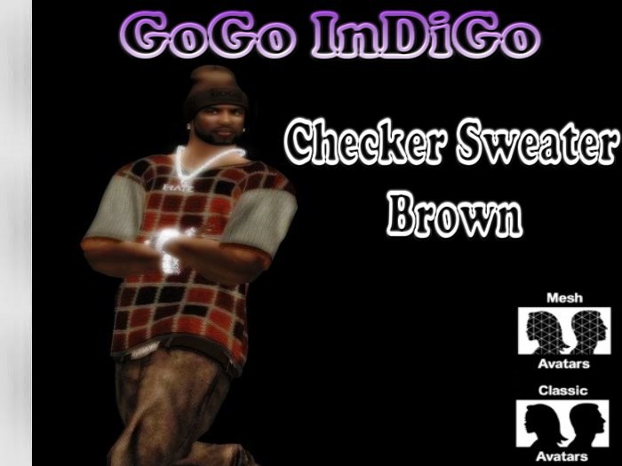Second Life Marketplace - (GI) Checker Sweater Brown