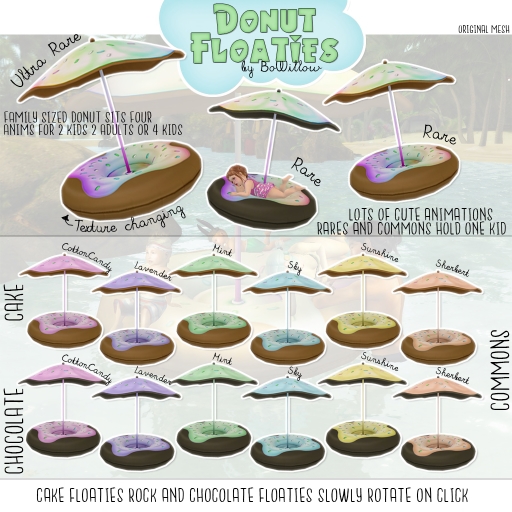 Second Life Marketplace - :BoWillow: {chocolate} Donut Floaties ...