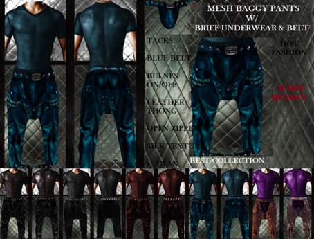 Second Life Marketplace - FATPACK Mesh Baggy Pants w bulge & HUD 8 ...