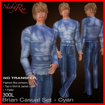 Second Life Marketplace - *NR* Brian Casual Set - Cyan