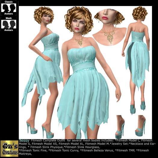 Second Life Marketplace Jessy Fitmesh Complete Outfit Bxd