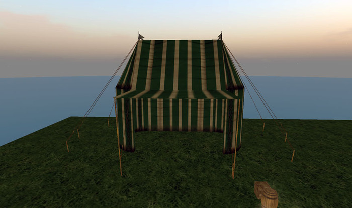 Second Life Marketplace - Battle Tent (green and white)