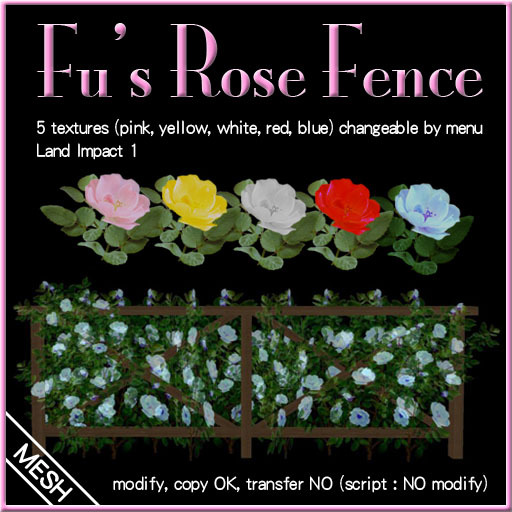Second Life Marketplace - Fu's Rose Fence