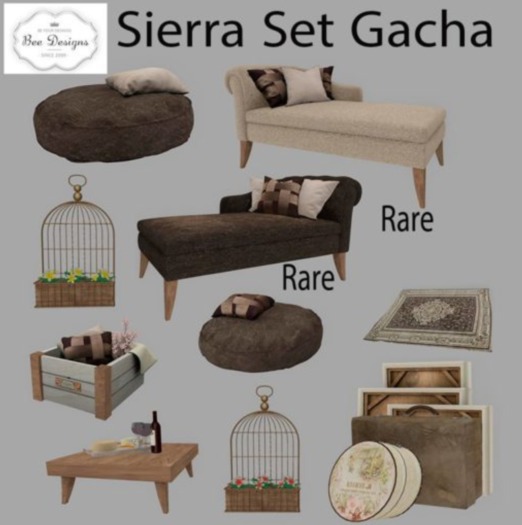 Second Life Marketplace - .:Bee Designs:.Sierra Set Gacha Coffee Table