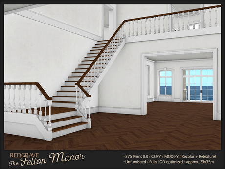 Second Life Marketplace - ** FELTON Manor V1.1 - REDGRAVE (unfurnished)