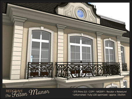 Second Life Marketplace - ** FELTON Manor V1.1 - REDGRAVE (unfurnished)