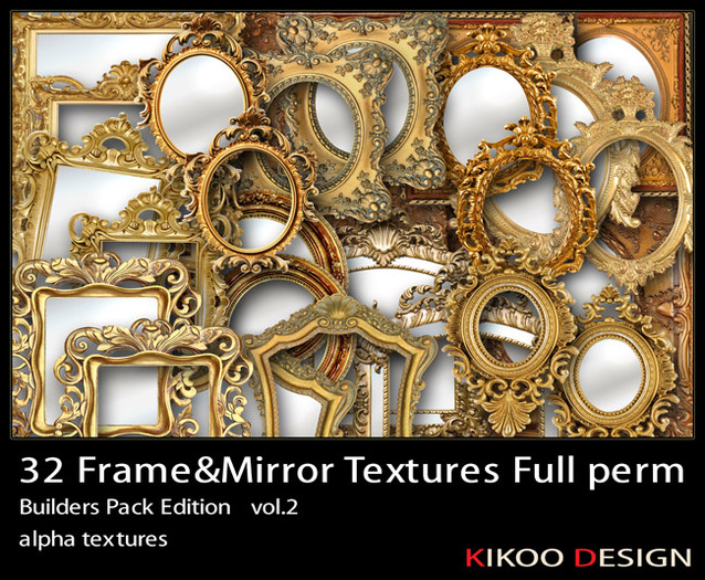 Second Life Marketplace - Frames Baroque Versailles Frame textures + Mirror textures * alpha ...