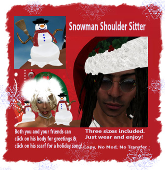 Second Life Marketplace - Snowman Shoulder Sitter