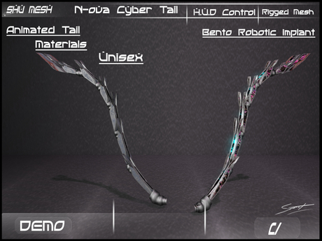 Second Life Marketplace - N-ova Cyber Tail (DEMO)-Shu Mesh-Bento