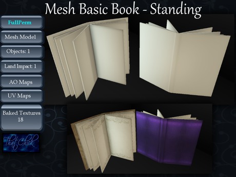 Second Life Marketplace - ~tc~ Mesh Basic Book - Standing FullPerm Kit