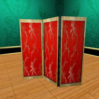 Second Life Marketplace - Asian Black & Gold Shoji Screen Boxed