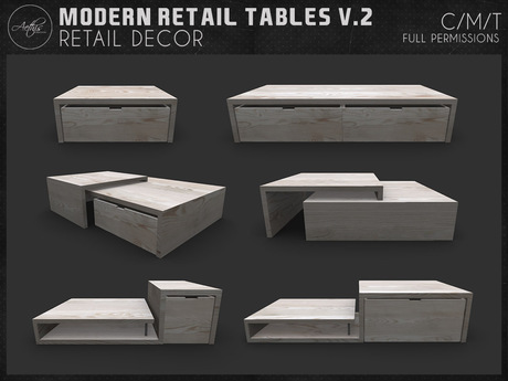 Second Life Marketplace - [AC] Modern Retail Tables V.2 - 6 x Models ...