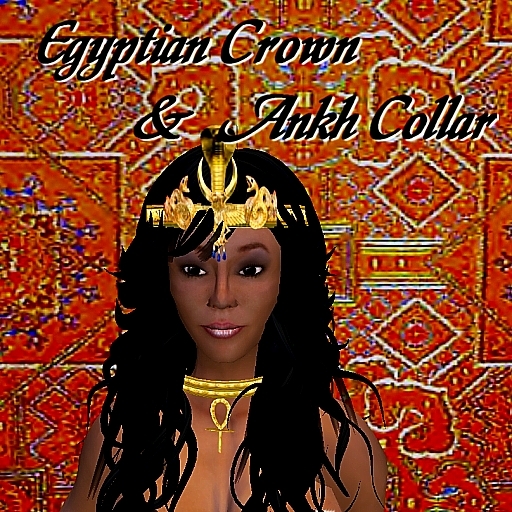 Second Life Marketplace - Egyptian Crown, Ankh Collar, & Gold Bracers