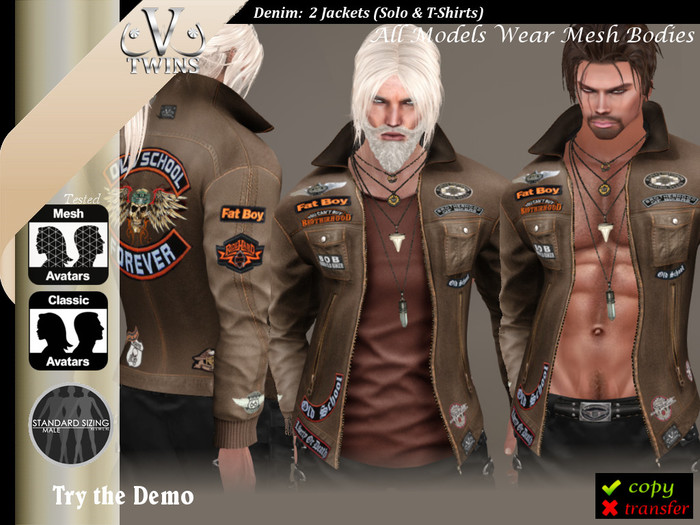 Second Life Marketplace - V-Twins Biker Clothes - Backdrop Jacket ...