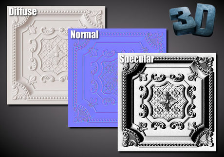 Second Life Marketplace - JU 2 Classy Ceiling Plaster 003 3D Textures Full Perm