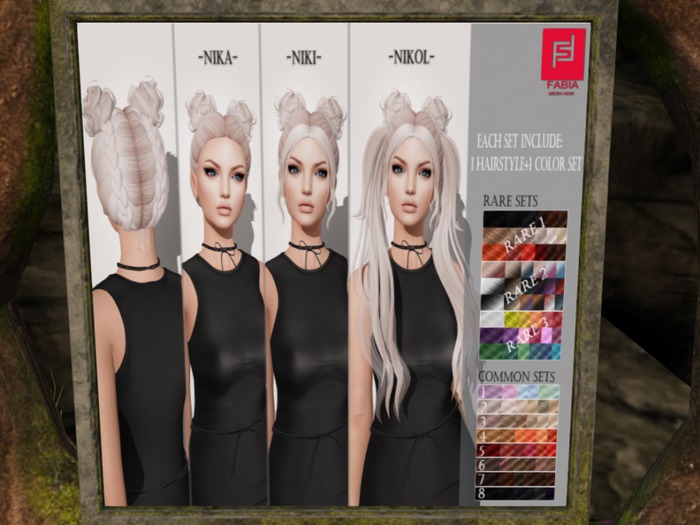 Second Life Marketplace - -FABIA- Mesh Hair Dark Brown set 7